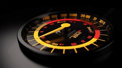 Colorful Speedometer Icon With 3d Measuring Speed Illustration And Yellow Pointer Background