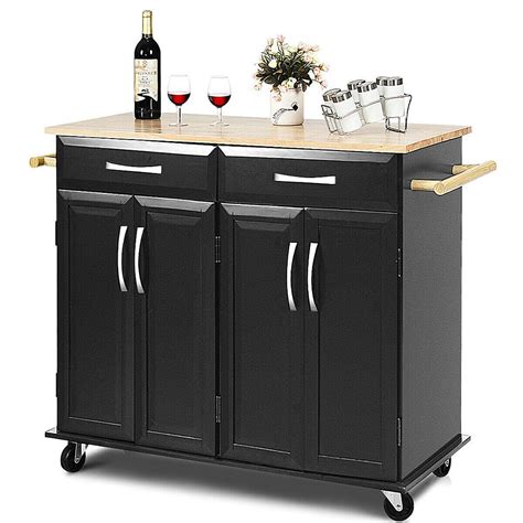 Questions And Answers Costway Rolling Kitchen Trolley Island Cart Wood