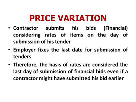 Price Variation In Works Contracts