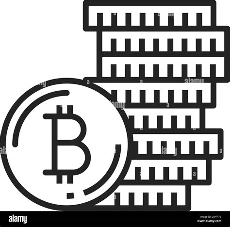 Bitcoin Pile Of Coins Isolated Outline Sign Vector Symbol Of Letter B