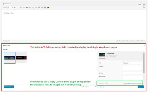 Wordpress How To Add Custom Links To Individual Images On Advanced
