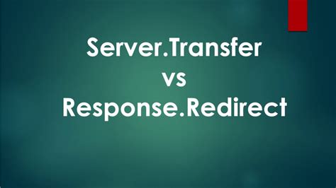 Servertransfer Vs Responseredirect Youtube