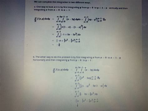 Solved Simplify The Calculation Of An Iterated Integral By