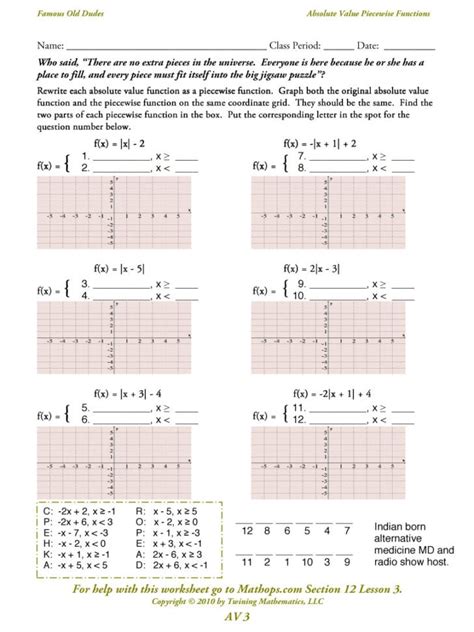 Av 3 Absolute Value Piecewise Functions Mathops — Db