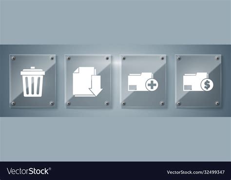 Set Finance Document Folder Add New Folder Vector Image