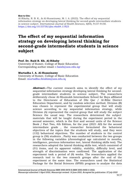 Pdf The Effect Of My Sequential Information Strategy On Developing