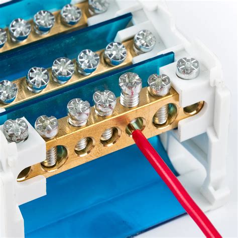 Din Rail Terminal Block V A Brass Busbar Distribution Terminal Blocks Removable Cover For