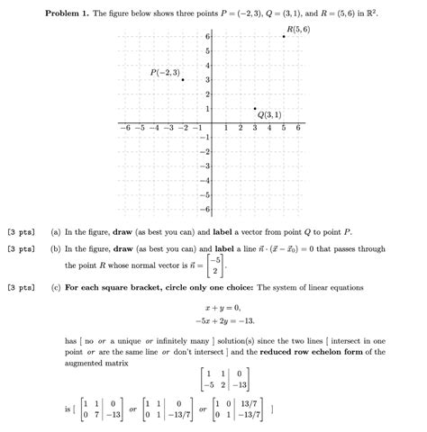 Solved Problem 1 The Figure Below Shows Three Points P Chegg Com