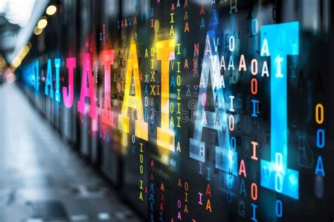Vibrant Ai Data Streams In A Futuristic High Tech Setting Symbolizing Advanced Technology
