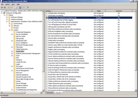 User Group Policy Loopback Processing Mode