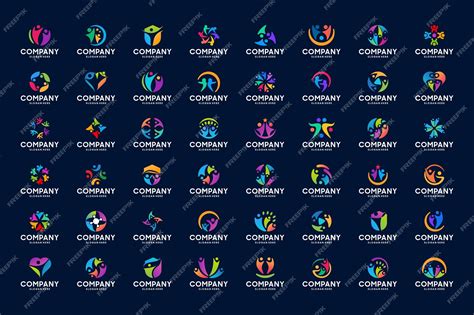 Premium Vector Creative Human Unity Logo Design Collection