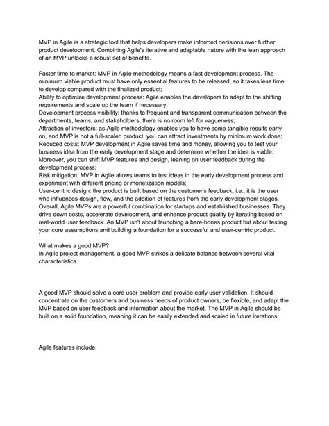 Ppt Agile Methodology For Mvp Development Powerpoint Presentation