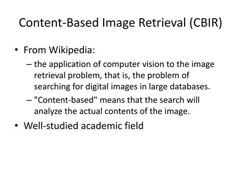 Ppt Content Based Image Retrieval Cbir Powerpoint Presentation Free Download Id2505233