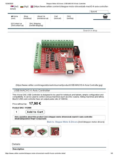 Stepper Motor And Drivers Usb Mach3 4 Axis Controller Penting Pdf Switch Numerical Control