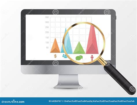 Marketing Data Analytics Analyzing Statistics Chart Magnifier Stock