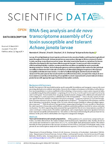 Pdf Midgut De Novo Transcriptome Analysis And Gene Expression