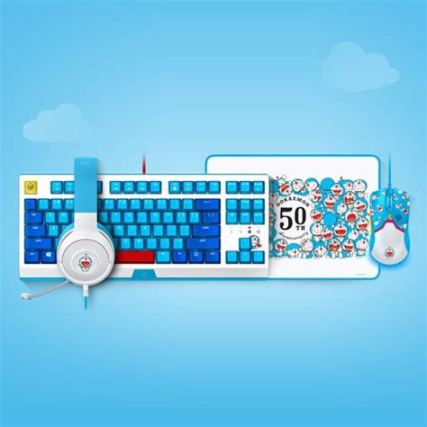 Razer Doraemon 50th Anniversary Limited Edition Gaming Keyboard Game Office Wired Backlight