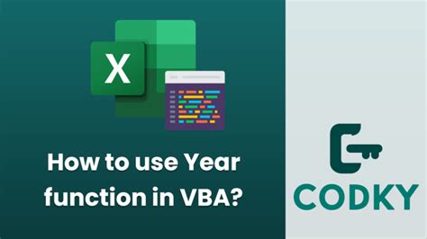 How To Use Year Function In Vba Codky