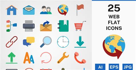 Web FLAT PACK Icon Set TemplateMonster