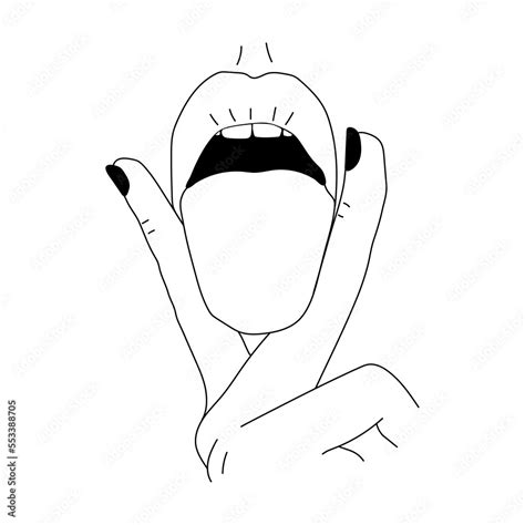 Sexual Hand Gesture And Tongue Love And Education Concept Vector Sexual Hand Gesture And Tongue Love And Education Concept Vector