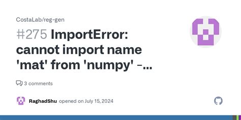 Importerror Cannot Import Name Mat From Numpy Issues With Rgt
