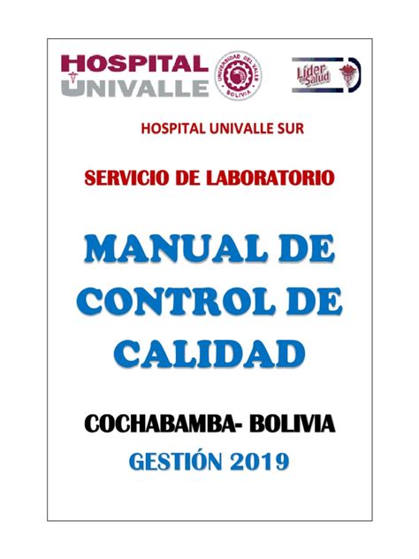 Manual De Control De Calidad 2019 Final Docxd Pdf Gestión De La