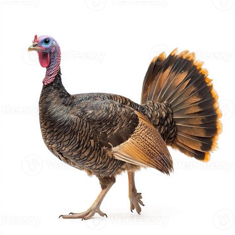 Striking Turkey Walks Gracefully Displaying Its Vivid Wattle And