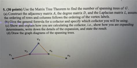 Solved 30 ﻿points ﻿use The Matrix Tree Theorem To Find The