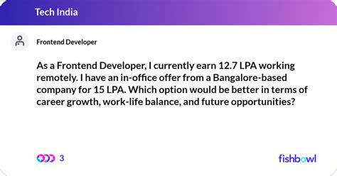 As A Frontend Developer I Currently Earn LPA Fishbowl
