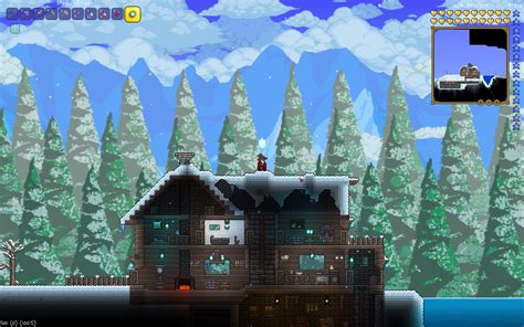 Snow Covered Roof In Terraria House Design Snow House Terraria Snow