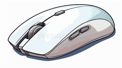 Pc Mouse Vector Drawing Cartoon Vector Illustration With Computer