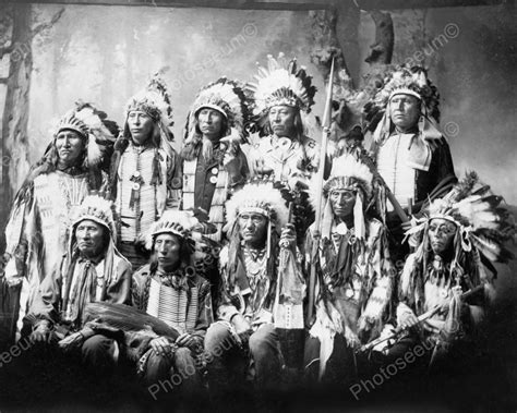 Sioux Chiefs 1899 Vintage 8x10 Reprint Of Old Photo Native American