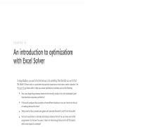 Optimization With Excel Solver A Practical Guide Course Hero