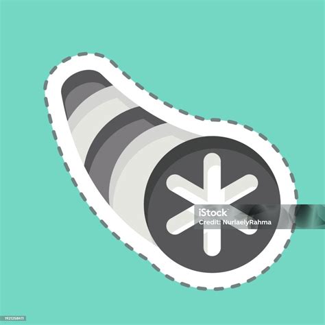 스티커 라인 컷 일반 기관지 호흡기 치료 기호와 관련이 있습니다 심플한 디자인 편집 가능 간단한 일러스트레이션 개념에 대한 스톡