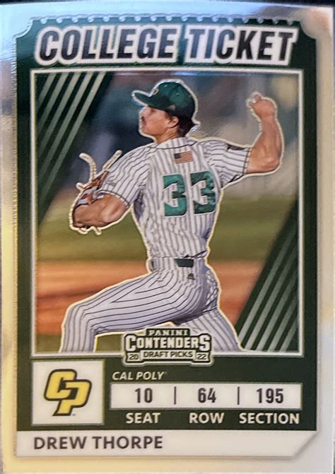 2022 Panini Elite Extra Edition College Ticket Optic Drew Thorpe Rookie Yankees Ebay