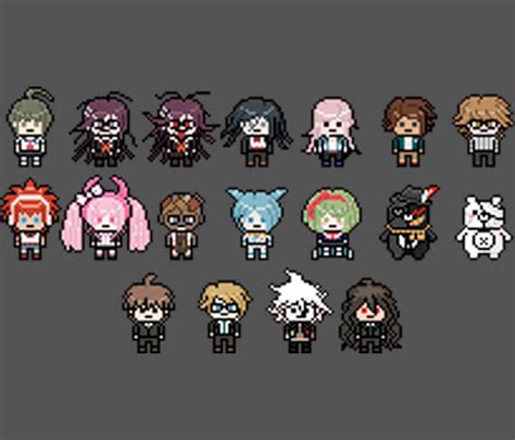 Danganronpa Ultra Despair Girls 8 Bit Perler Sprites Etsy