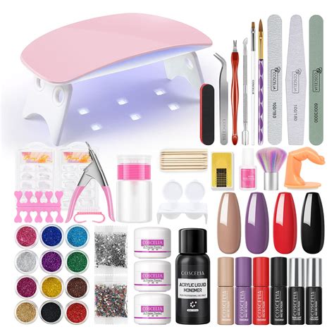 Acrylic Nail Kit And Gel Nail Polish Set With Uv Light For Professional