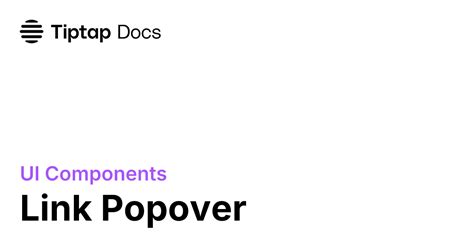 Link Popover Tiptap Ui Components