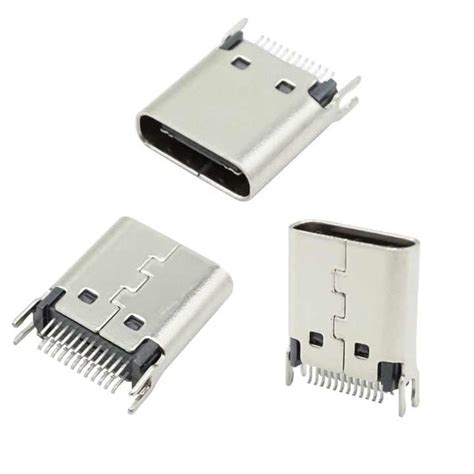 Usb Type C Vertical Patch Smt 24p Connector 180° Angle