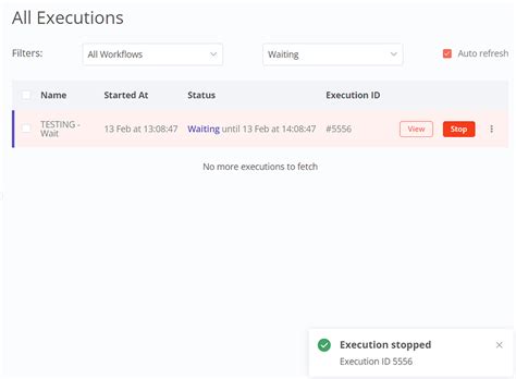 can t stop execution with waiting status questions n8n community