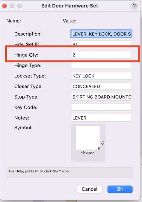 How Do I Retrieve Hinge Qty Record Troubleshooting Vectorworks