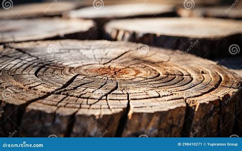 Old Tree Trunk Cross Section Concentric Tree Rings Tell History
