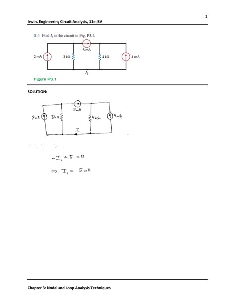 Ch03 회로이론 Irwin Engineering Circuit Analysis 11e Isv Solution