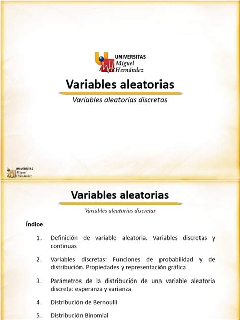Unidad 3 1 Variables Aleatorias Variables Aleatorias Discretas Gt 2018 Pdf Variable