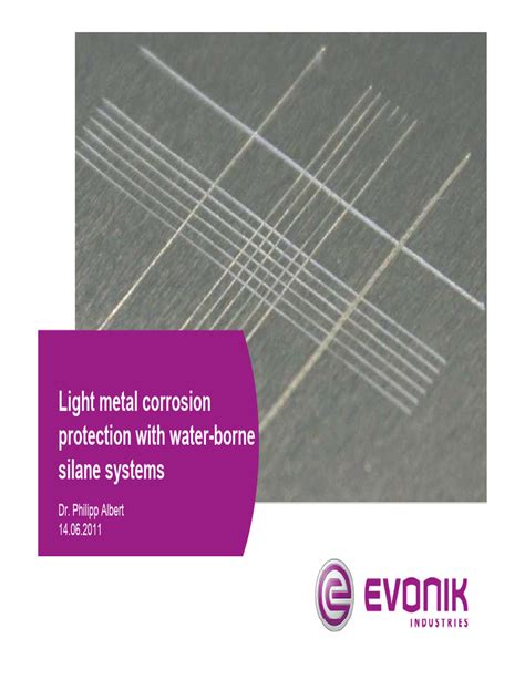 Light Metal Corrosion Protection With Water Borne Silane Systems Pdf