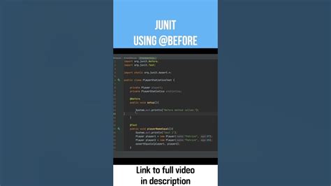 Using The Before Annotation With Junit Youtube