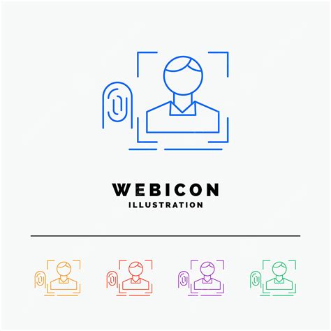 Finger Fingerprint Recognition Scan Scanning 5 Color Line We Access Authentication Background