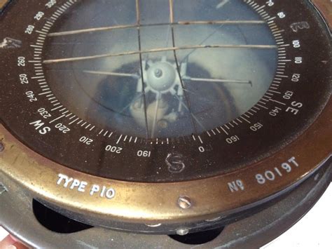 Vintage Aircraft Brass P10 Compass Made In England Wwii British Raf