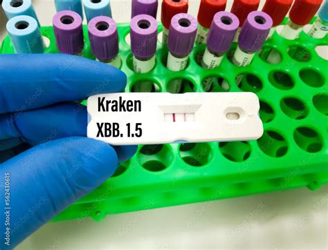Sars‑cov‑2 Antigen Test Kit For Kraken Xbb15 Variant Close Up