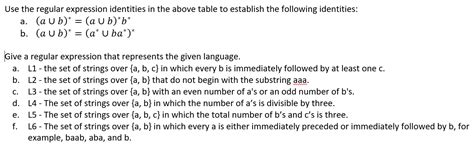 Solved Table 21 Regular Expression Identities 1 ∅uu∅∅ 2